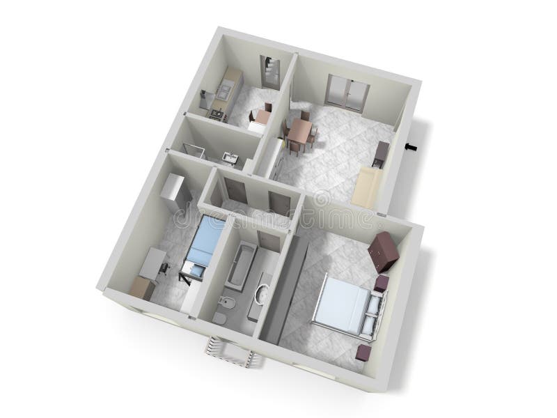 Floorplan 3d. Floor Plan. Color Floor Plans 3d Stock Illustration ...