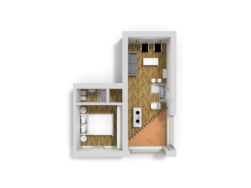 Floorplan 3d. Floor Plan. Color Floor Plans 3d Stock Illustration ...