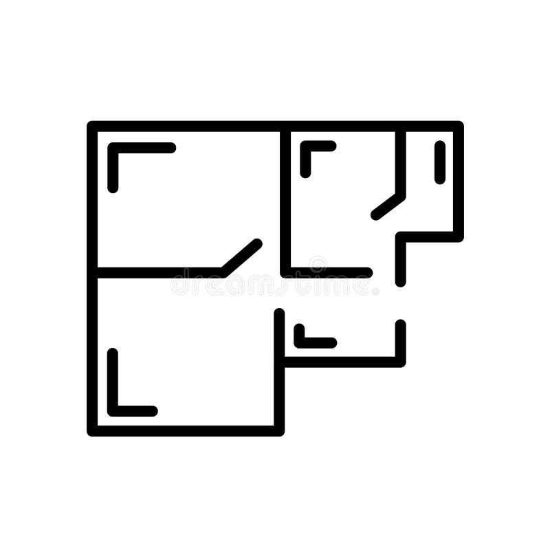 Floorplan Die Pictogram Op Witte Achtergrond Wordt Geïsoleerd Vector ...