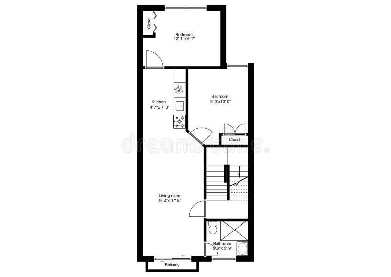 Floor Plan House 3d House Floor Plan Home Space FloorPlan Stock Illustration - Illustration of ...