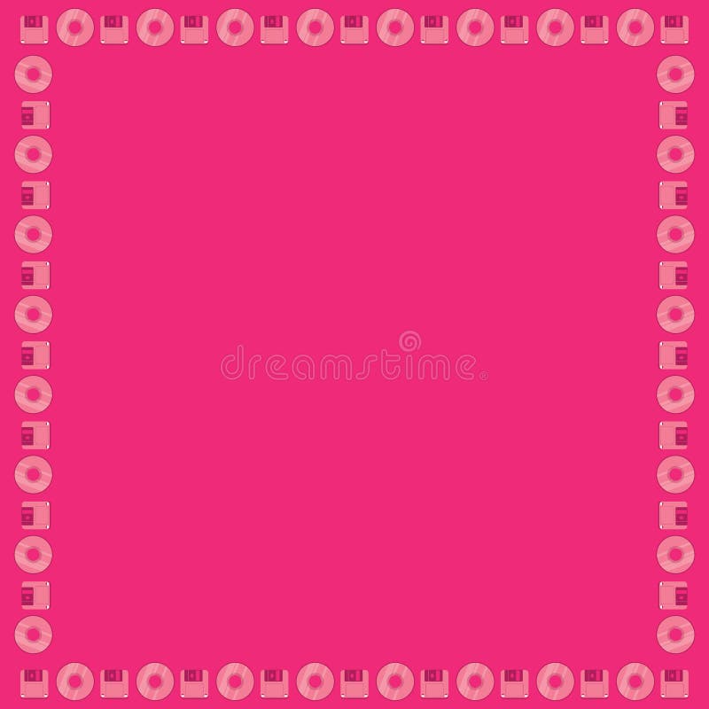 Floppy and Compact Disc Frame Background. Vector Illustration ...