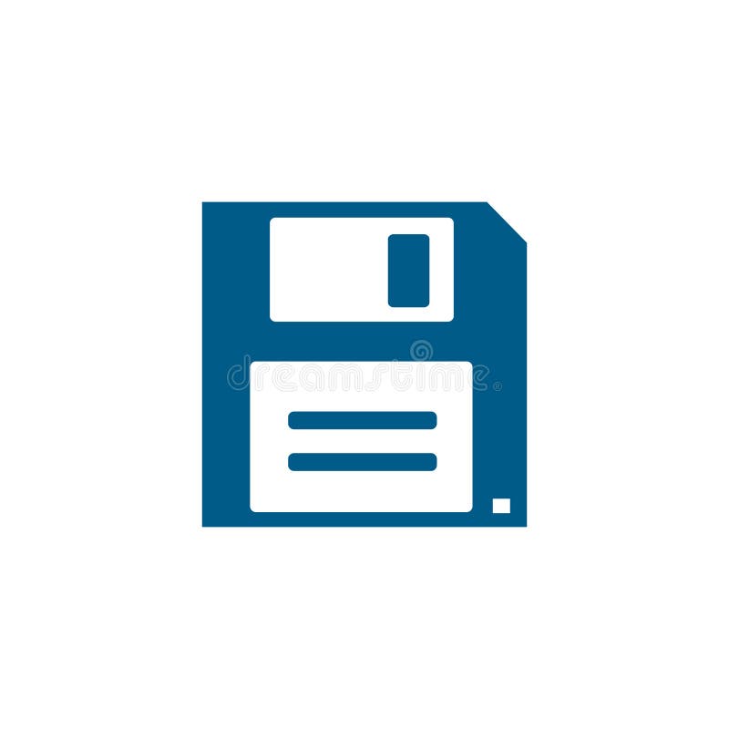 Floppy Disc Blue Icon on White Background. Blue Flat Style Vector ...