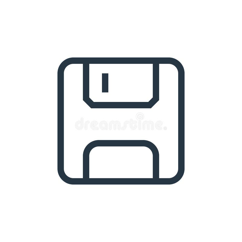 Floppy Disc Icon Vector from Media Concept. Thin Line Illustration of ...