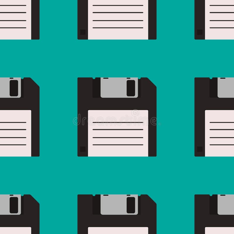 Floppy Disc Seamless Pattern Stock Vector - Illustration of equipment ...