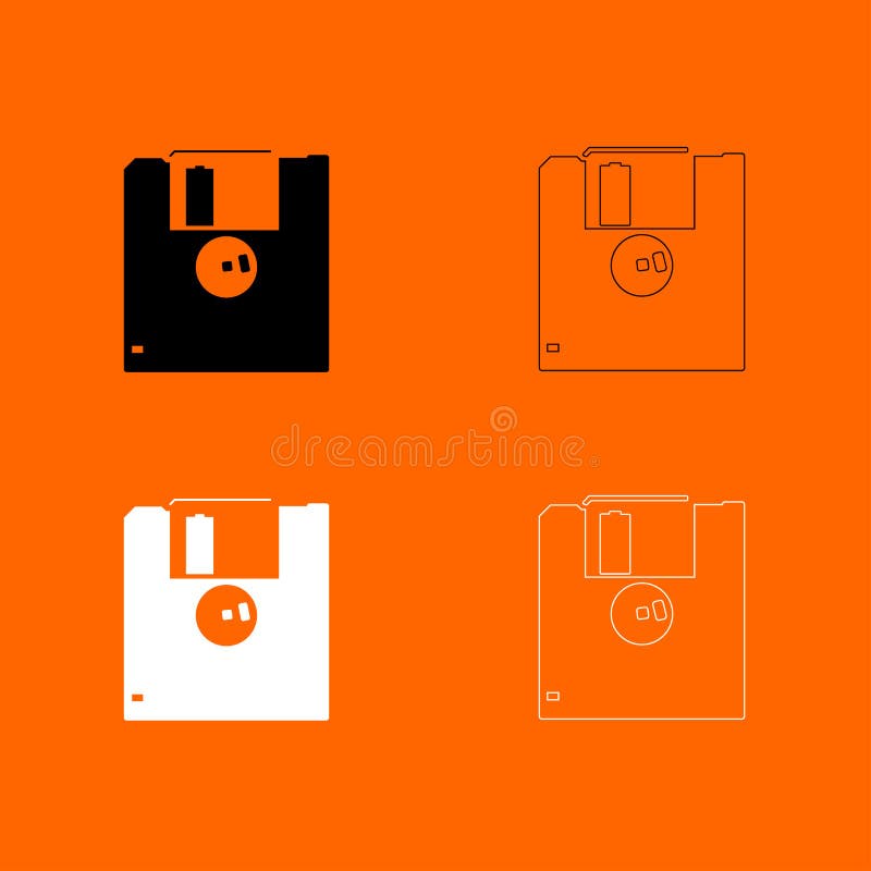 Floppy Disk Black and White Set Icon . Stock Vector - Illustration of ...
