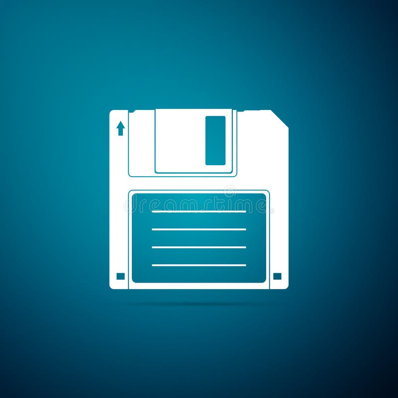 Floppy Disk For Computer Data Storage Icon Isolated On Blue Background ...