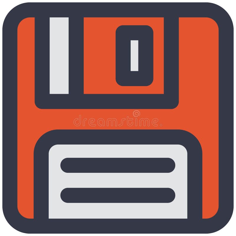Floppy Disk Data File Save Button Flat Vector Icon Stock Illustration - Illustration of floppy ...