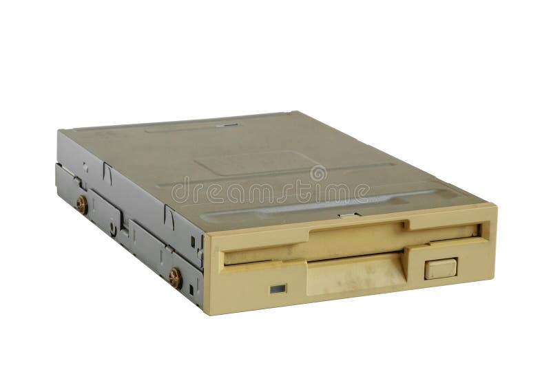 Floppy Disk Drive and Diskettes on White Background Stock Photo - Image ...