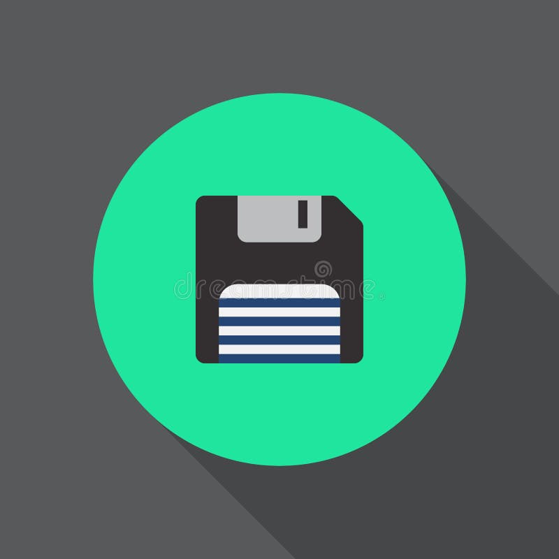 Floppy Disk Flat Icon. Round Colorful Button, Save, Diskette Circular ... Floppy Disk Flat Icon. Round Colorful Button, Save, Diskette Circular ...
