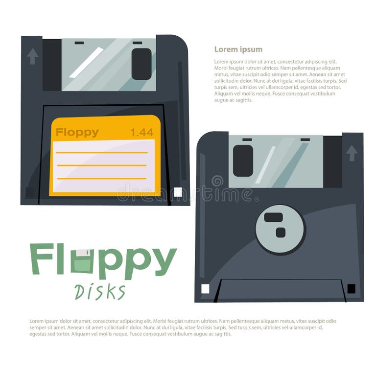 Floppy Disk. Front and Back Side. Typographic Design for Infographic ...