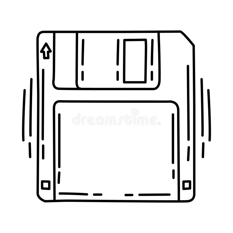 Floppy Disk Icon. Doodle Hand Drawn or Outline Icon Style Stock Vector ...