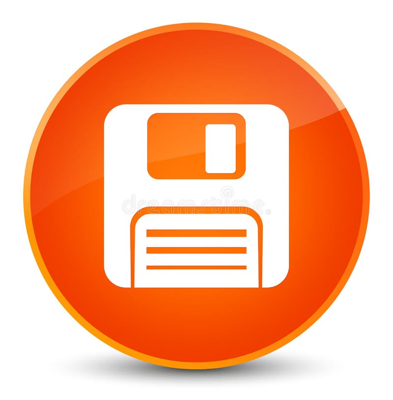 Floppy Disk Icon Elegant Orange Round Button Stock Illustration ...