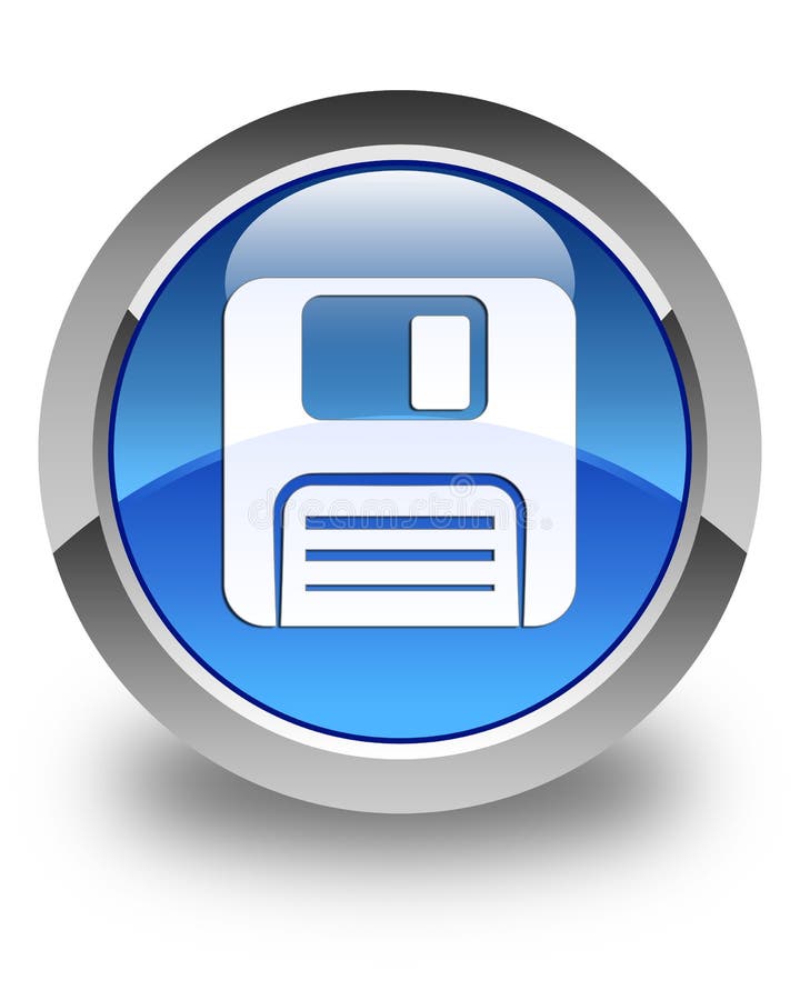 Floppy Disk Icon Glossy Blue Round Button Stock Illustration ...