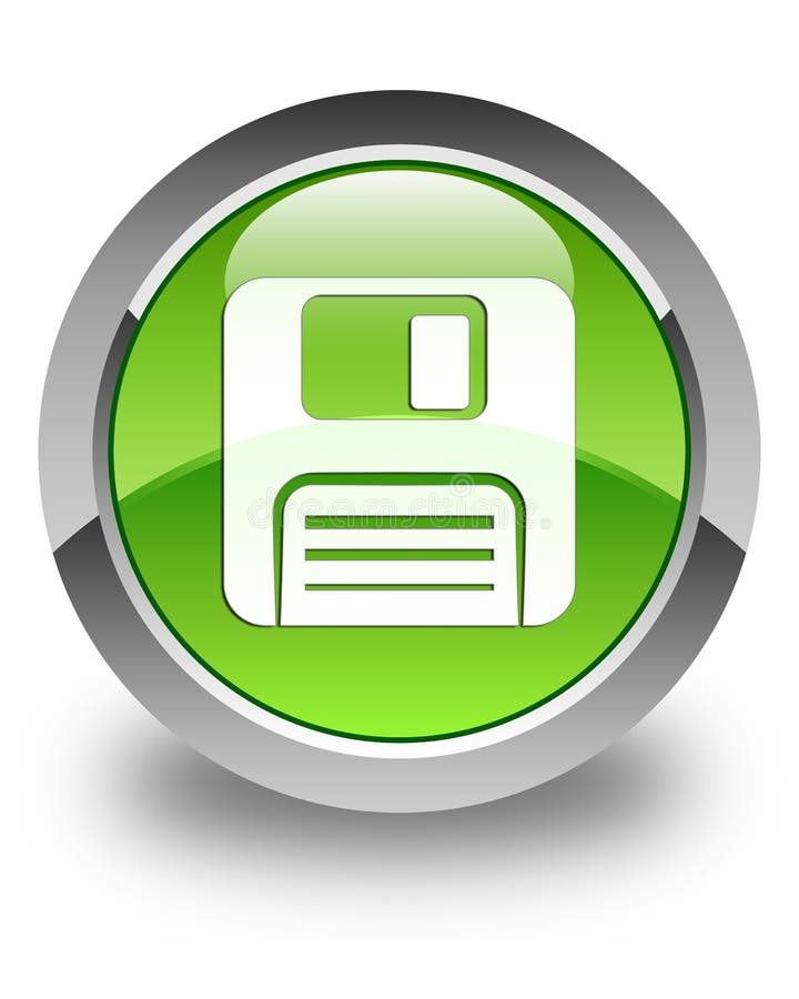 Floppy Disk Icon Glossy Green Round Button Stock Illustration ...