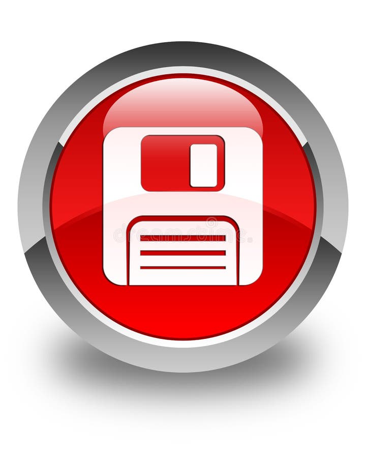 Floppy Disk Icon Glossy Red Round Button Stock Illustration ...