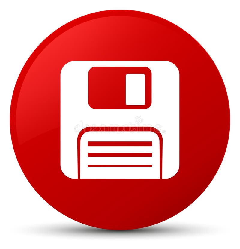 Floppy Disk Icon Red Round Button Stock Illustration - Illustration of ...