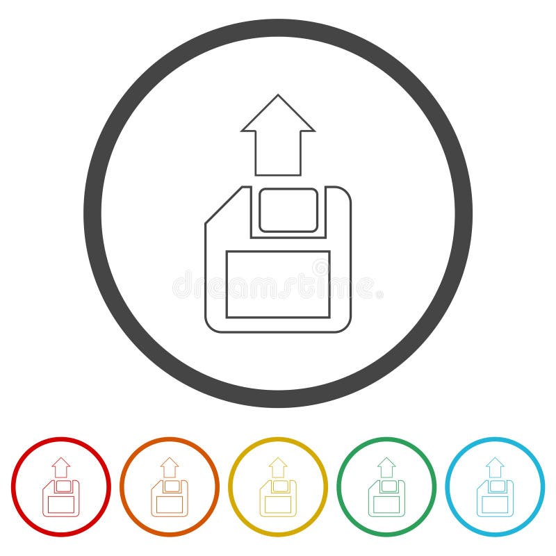 Floppy Disk Icon Isolated on White Background, Color Set Stock Vector ...