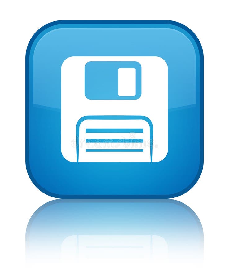 Floppy Disk Icon Special Cyan Blue Square Button Stock Illustration ...