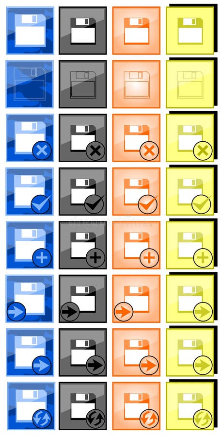Floppy disk icons stock photo. Illustration of color - 34045806