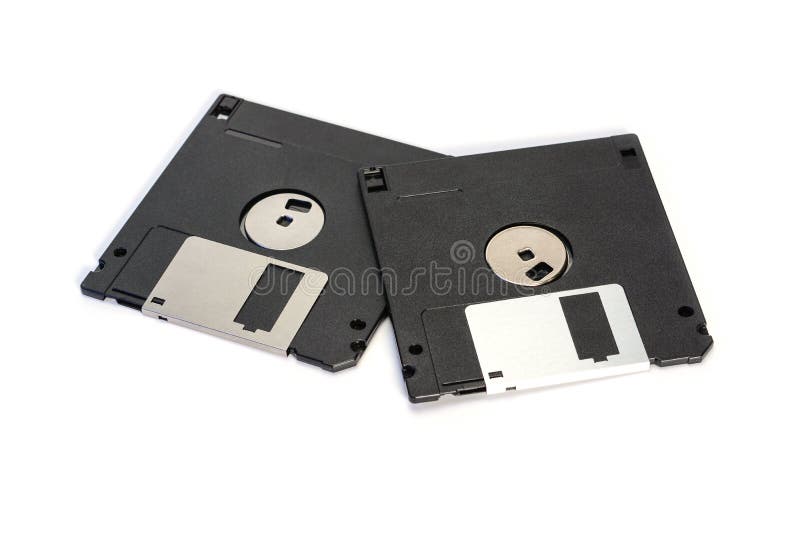 Floppy Disk 3.5 Inch Isolated on White Backround. Two Vintage Computer ...
