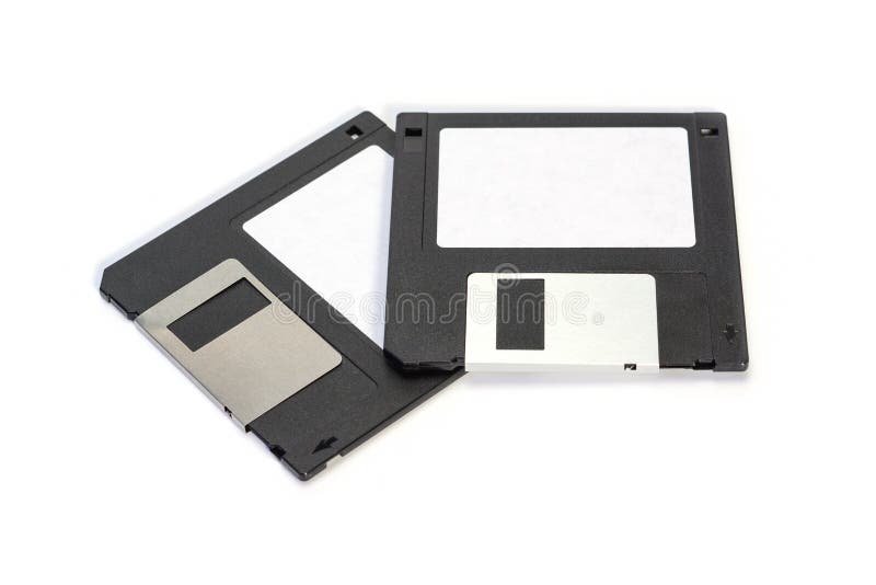 Floppy Disk 3.5 Inch Isolated on White Backround. Two Vintage Computer ...