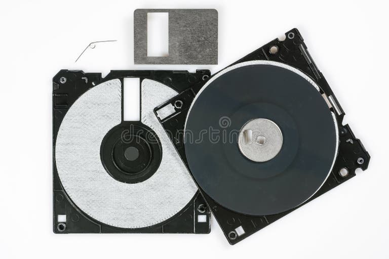 Floppy Disk 3.5 Inch on White Backround. Disassembled Vintage Computer ...
