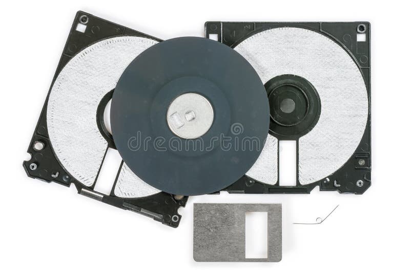 Floppy Disk 3.5 Inch on White Backround. Disassembled Vintage Computer ...