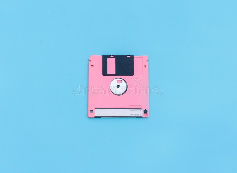 A Floppy Disk Isolated on Blue Background Stock Image - Image of ...