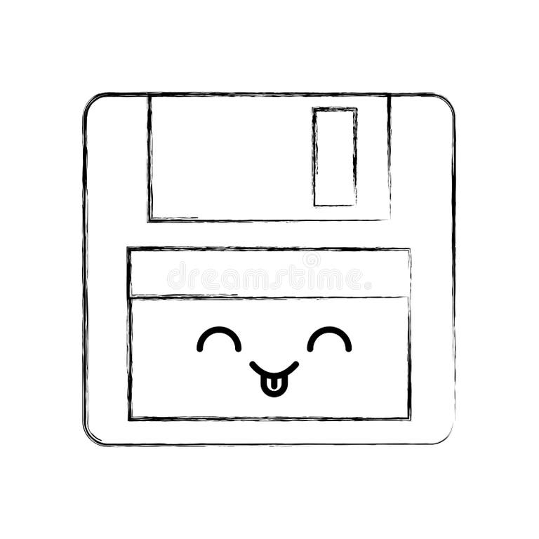 Floppy Disk Kawaii Character Stock Vector - Illustration of facial ...