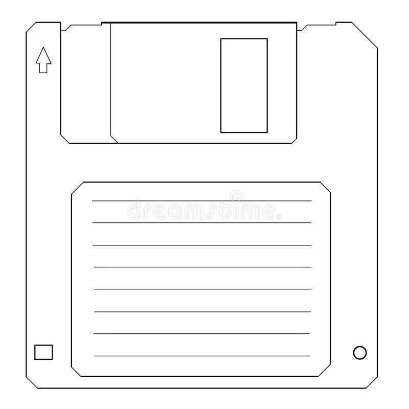 Floppy Disk Sketch Line Art Stock Vector - Illustration of painting ...
