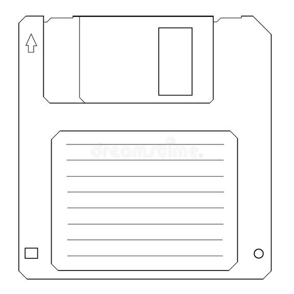 Floppy disk line draw stock illustration. Illustration of disk - 297402773