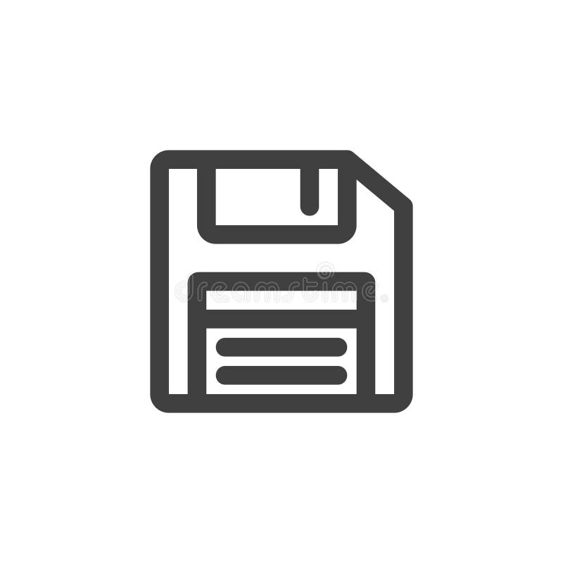 Floppy disk line icon stock vector. Illustration of simple - 242383912