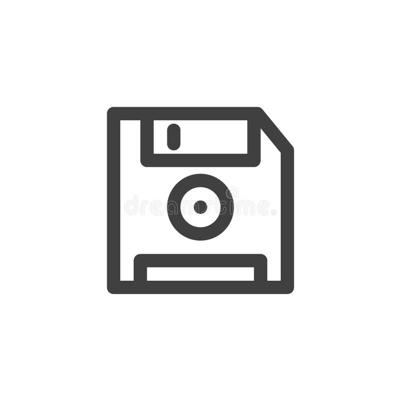Floppy disk line icon stock vector. Illustration of pixel - 243382263