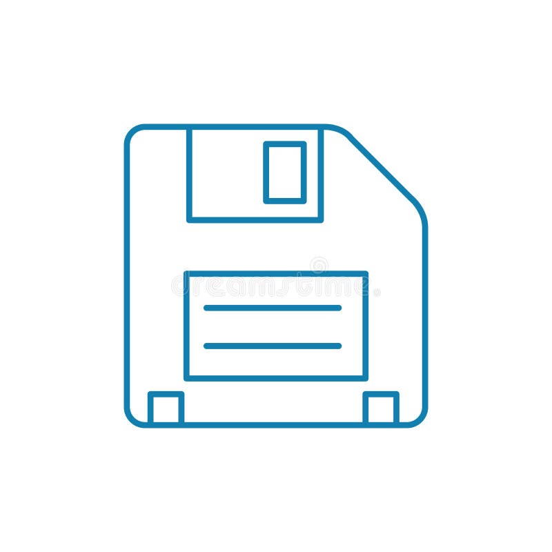 Floppy Disk Linear Icon Concept. Floppy Disk Line Vector Sign, Symbol ...
