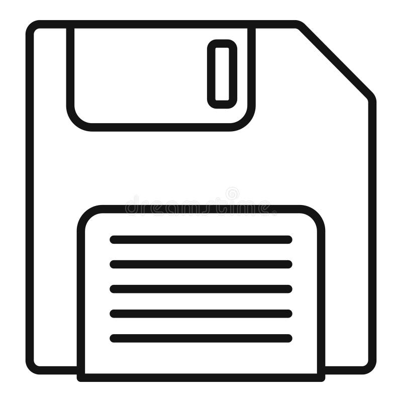 Floppy Disk Memory Icon Outline Vector. Old Style Stock Vector ...