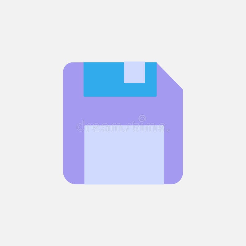 Floppy Disk Memory for Save Button Flat Style Icon. Storage Diskette ...