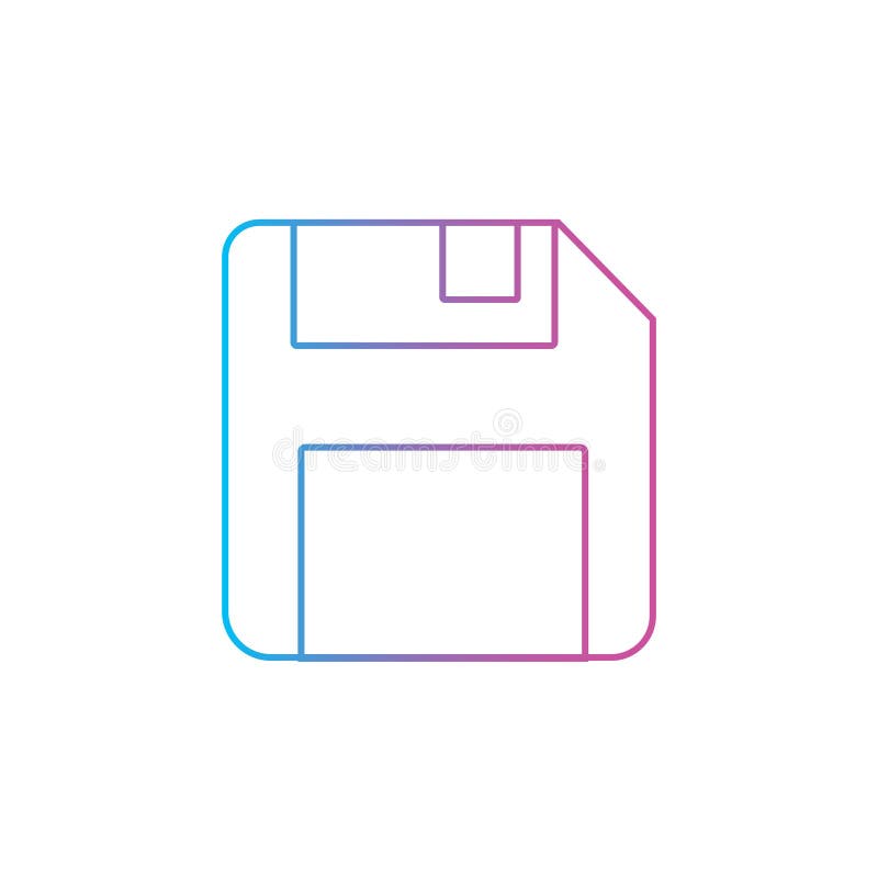 Floppy Disk Memory for Save Button Outline Line Style Icon. Storage ...
