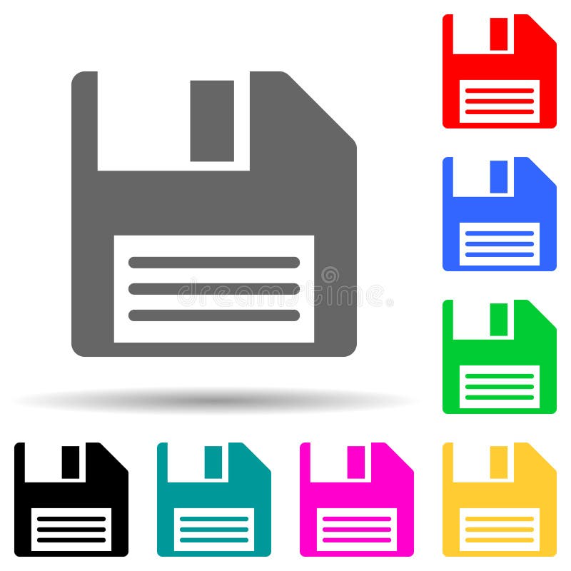 Floppy Disk Multi Color Style Icon. Simple Thin Line, Outline Vector of ...