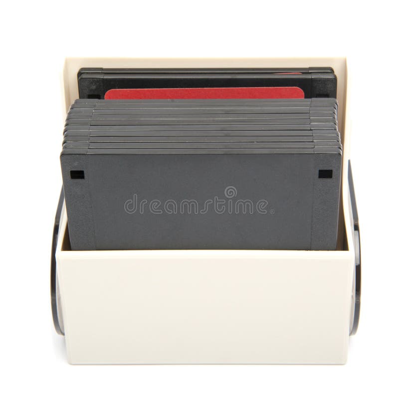Floppy Disk Organizer Case Filled with Diskettes, Isolated Stock Image ...