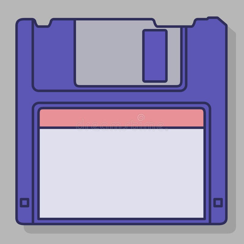 Floppy Disk in Outline Cartoon Style. Stock Vector - Illustration of ...