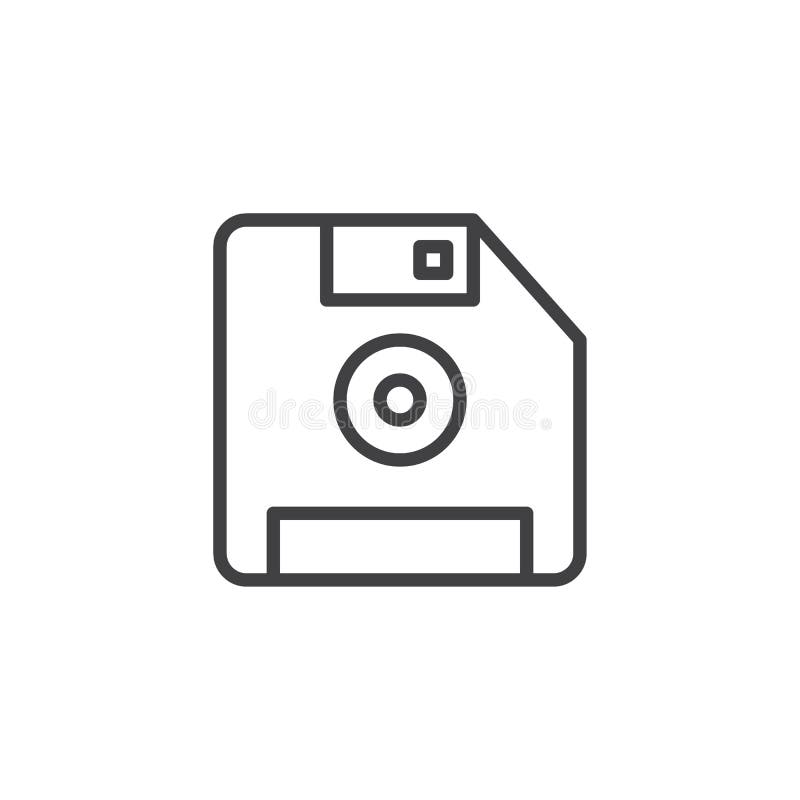 Floppy disk outline icon stock vector. Illustration of save - 125579877