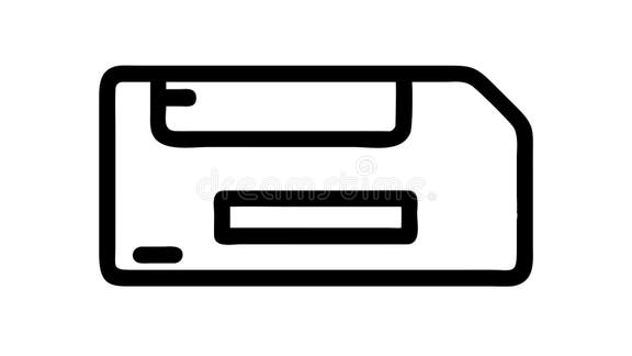 Floppy Disk Outline Icon, Save Data Media, Vector Design Generative AI ...