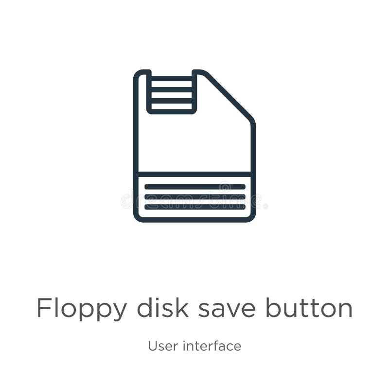 Floppy Disk Save Button Icon Vector. Trendy Flat Floppy Disk Save Button Icon from User ...