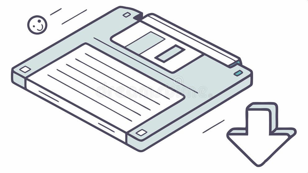 Floppy Disk Save Icon Data Storage And Retro Tech Vector Design Generative Ai Stock Vector