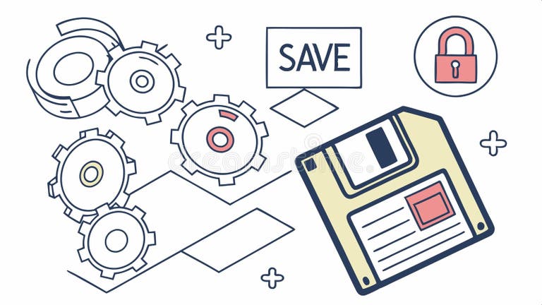 Floppy Disk and Save Icon, Data Storage and Retro Tech Vector Design ...
