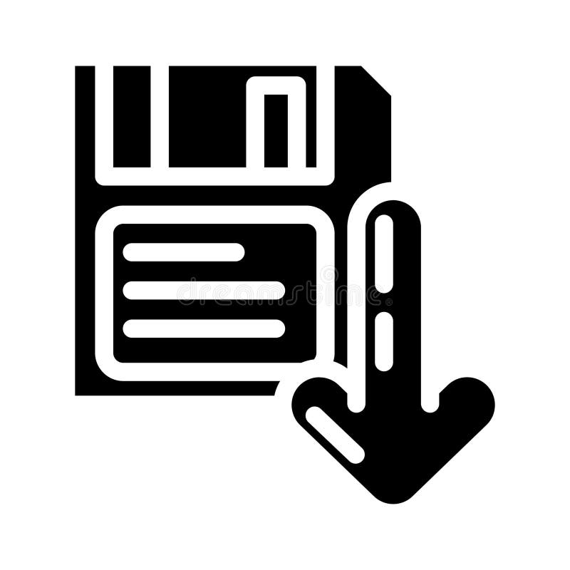 Floppy Disk Saving Loading Data Glyph Icon Vector Illustration Stock ... Floppy Disk Saving Loading Data Glyph Icon Vector Illustration Stock ...