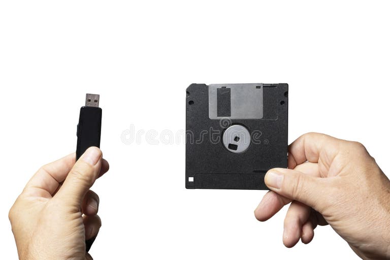 A Floppy Disk and a USB Key Stock Image - Image of computer, background ...