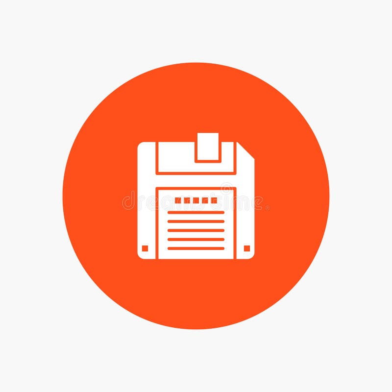 Floppy, Diskette, Save White Glyph Icon Stock Vector - Illustration of ...