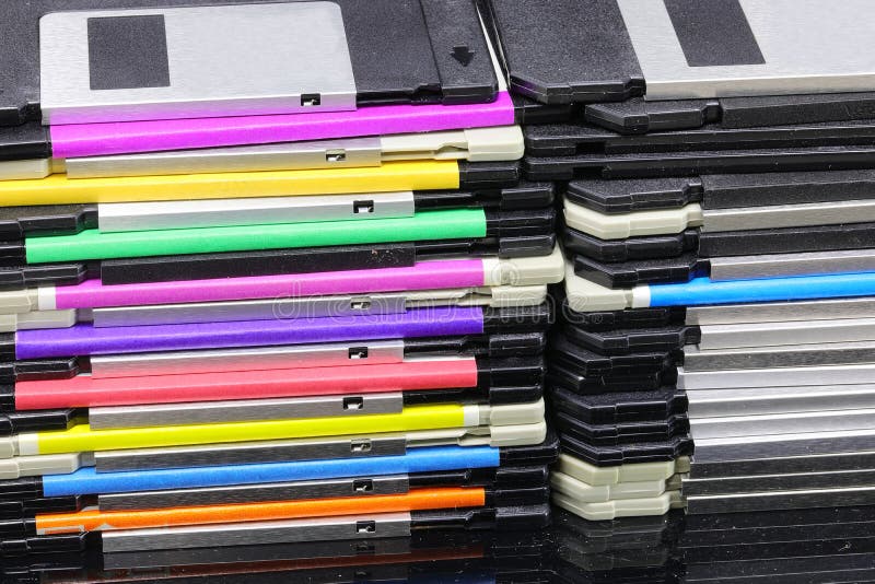 Floppy Disks Used To Save Computer Data in the 90s Stock Photo - Image ...