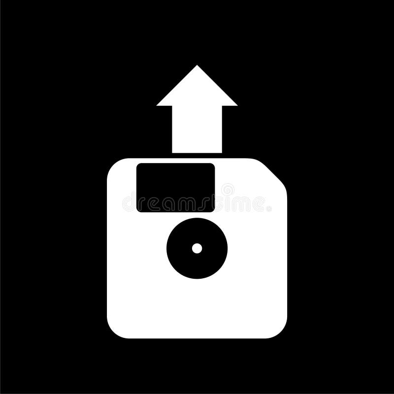 Floppy Icon in Simple Style Isolated on Dark Background Stock Vector ...